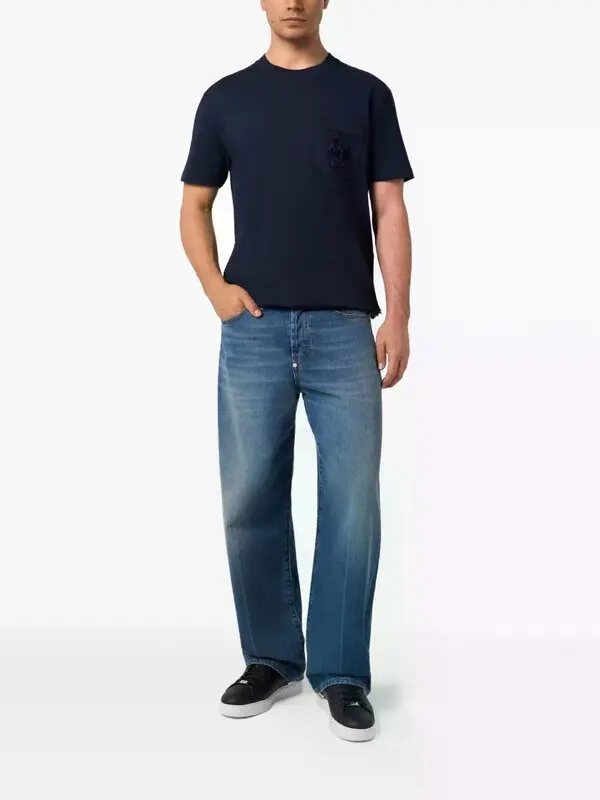 Philipp Plein Logo-patch Pocket T-shirt - Blue