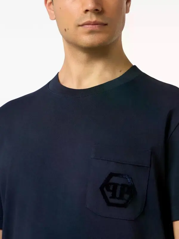 Philipp Plein Logo-patch Pocket T-shirt - Blue