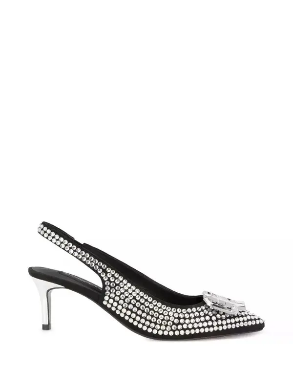 Philipp Plein Suede Strass Slingback Shoes
