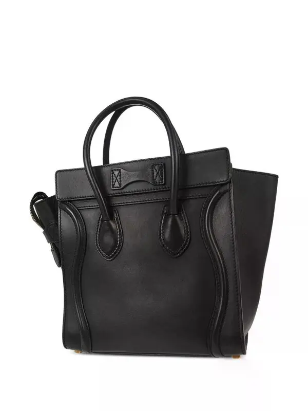 Celine Luggage Micro Leather Tote Bag - Black