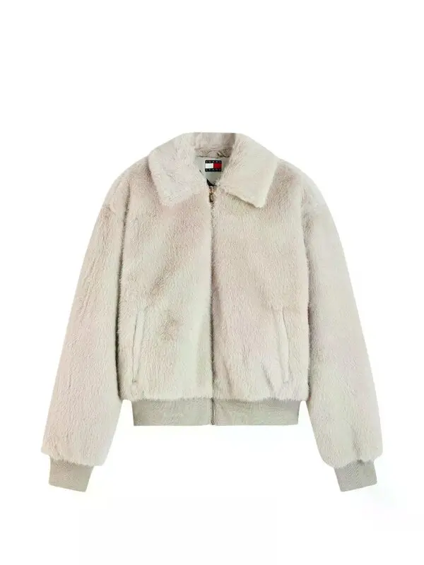 Tommy Hilfiger Faux-fur Bomber Jacket - Neutrals