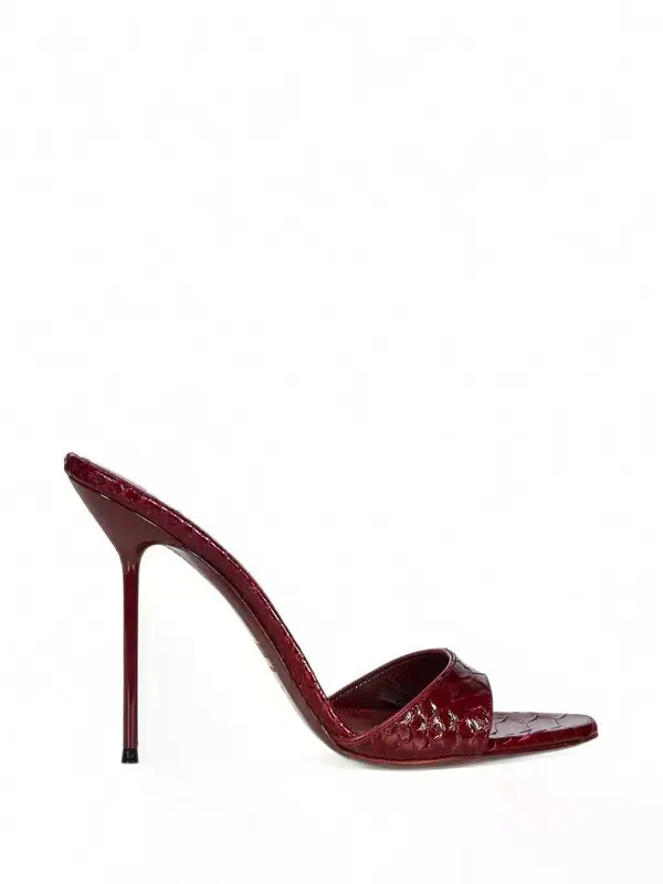 Paris Texas Lidia Snakeskin-effect Leather Sandals - Red