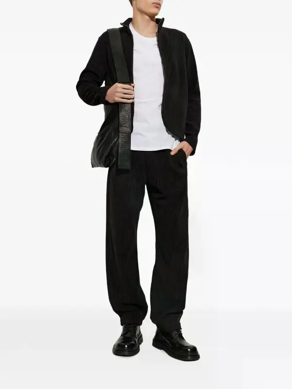 POST ARCHIVE FACTION Ribbed-knit Track Pants - Black