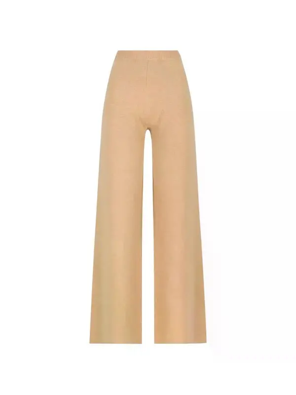 Max Mara Wide Wool And Cashmere Yarn Trousers Camel