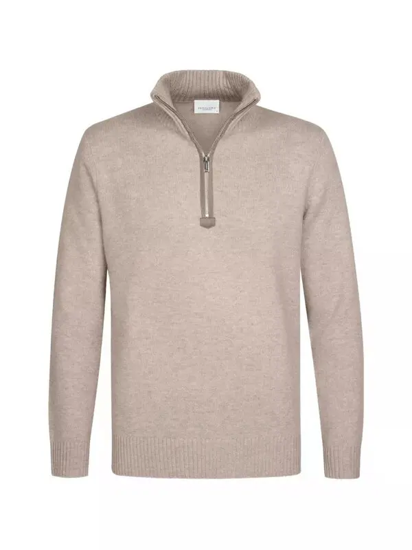 PROFUOMO Quarter-zip Ribbed-trim Sweater