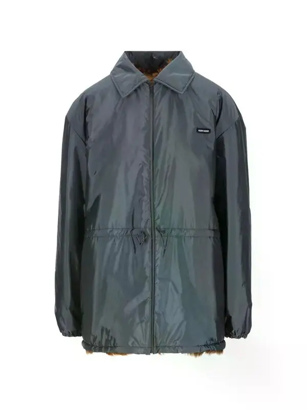 Miu Miu Technical-fabric And Shearling Blouson Jacket - Grey