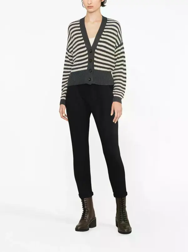 Brunello Cucinelli Striped V-neck Cardigan