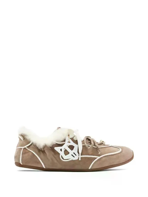 NAKED WOLFE Soul Shearling-trim Sneakers - Neutrals