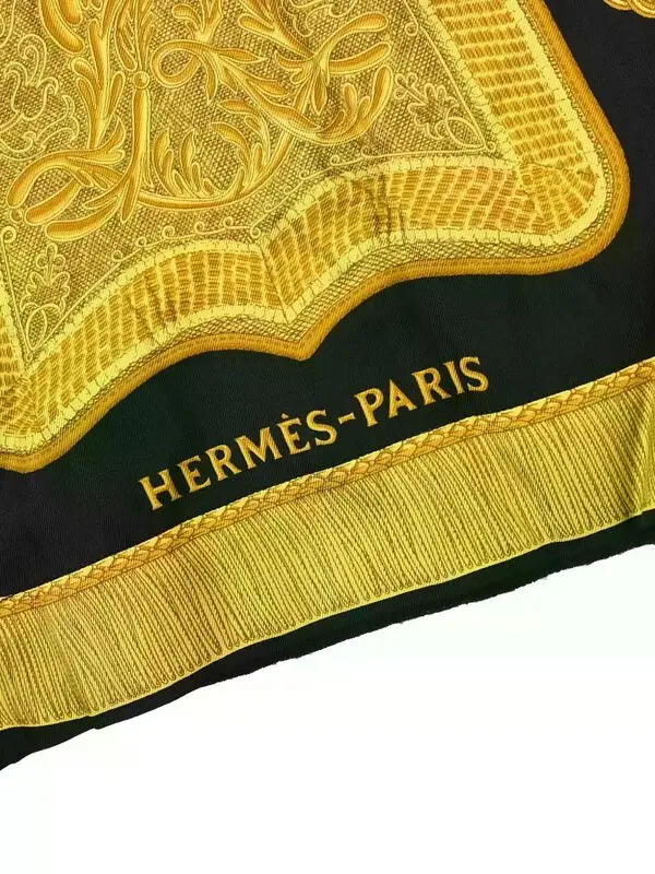 Hermès Scarf-print Long-sleeve Polo Shirt
