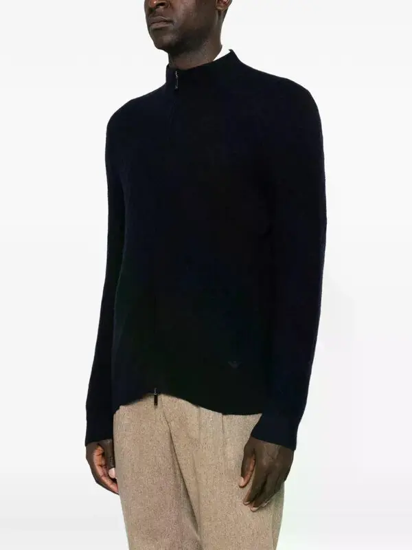 Emporio Armani Diamond-quilted Zip-up Cardigan