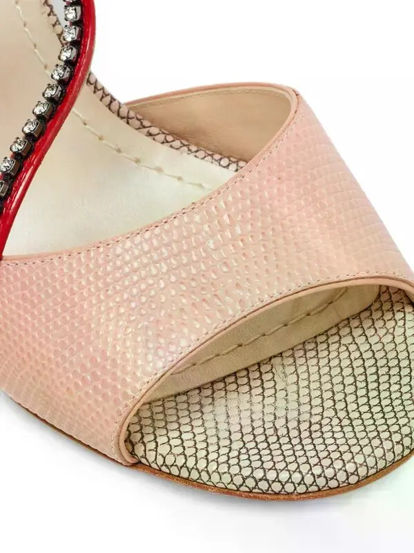Dior Crystal-embellished Lizard-effect Sandals
