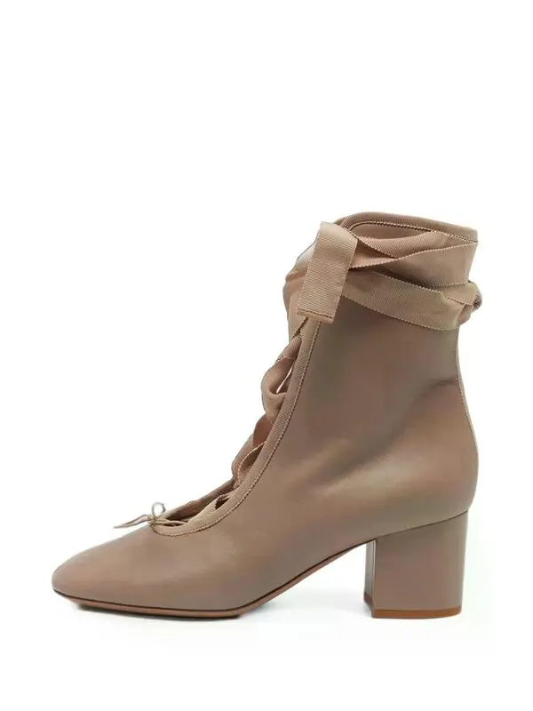 Valentino Garavani Bow-detail Ankle Boots - Neutrals