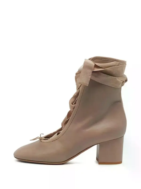 Valentino Garavani Bow-detail Ankle Boots - Neutrals
