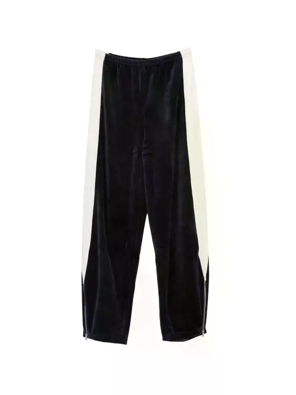 Tory Burch Colorblock Velour Track Pants - Blue