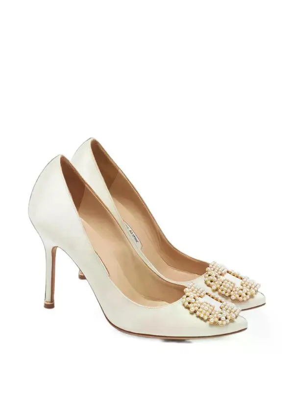 Manolo Blahnik Hangisi Crystal-buckle Heeled Pumps