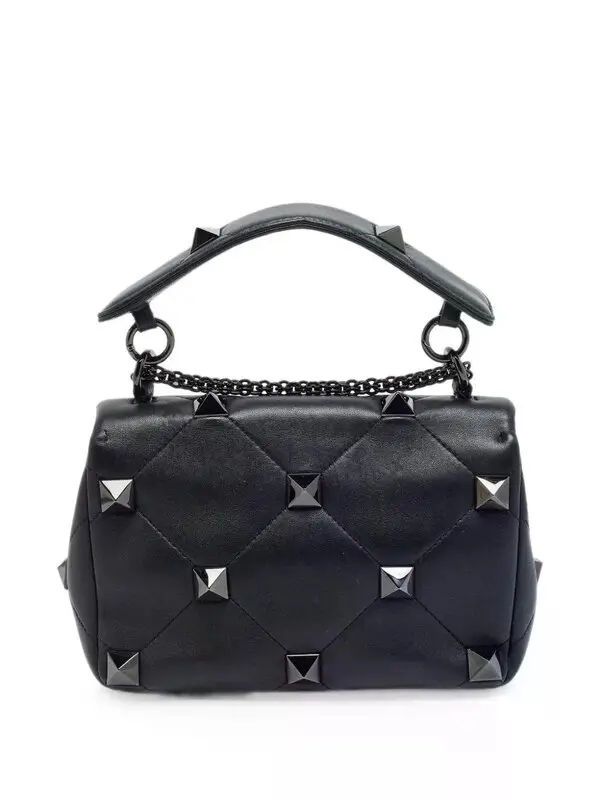 Valentino Garavani Medium Roman Stud Spike Studded Tote Bag - Black