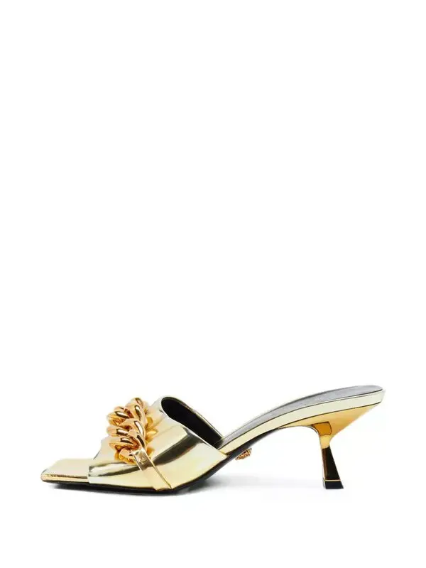 Versace Medusa Chain-link Patent Leather Sandals