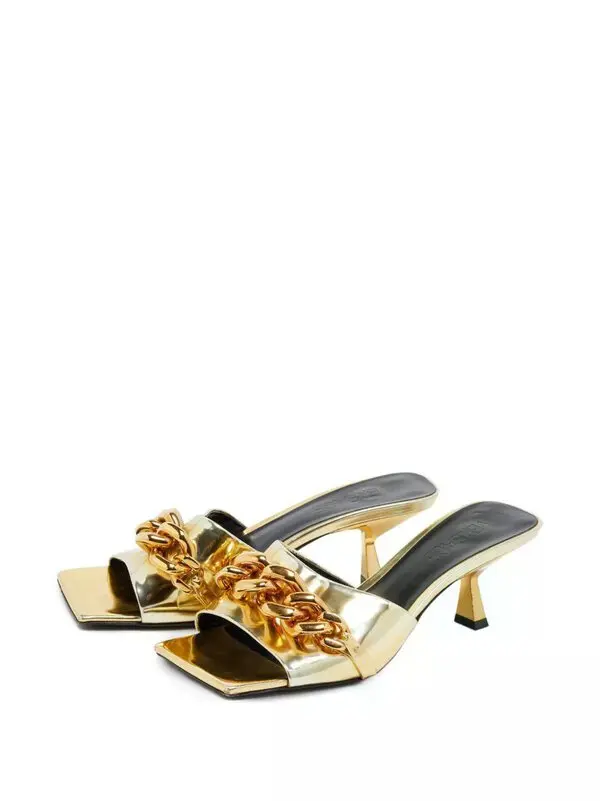 Versace Medusa Chain-link Patent Leather Sandals