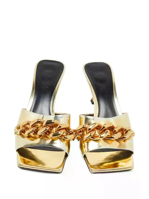 Versace Medusa Chain-link Patent Leather Sandals