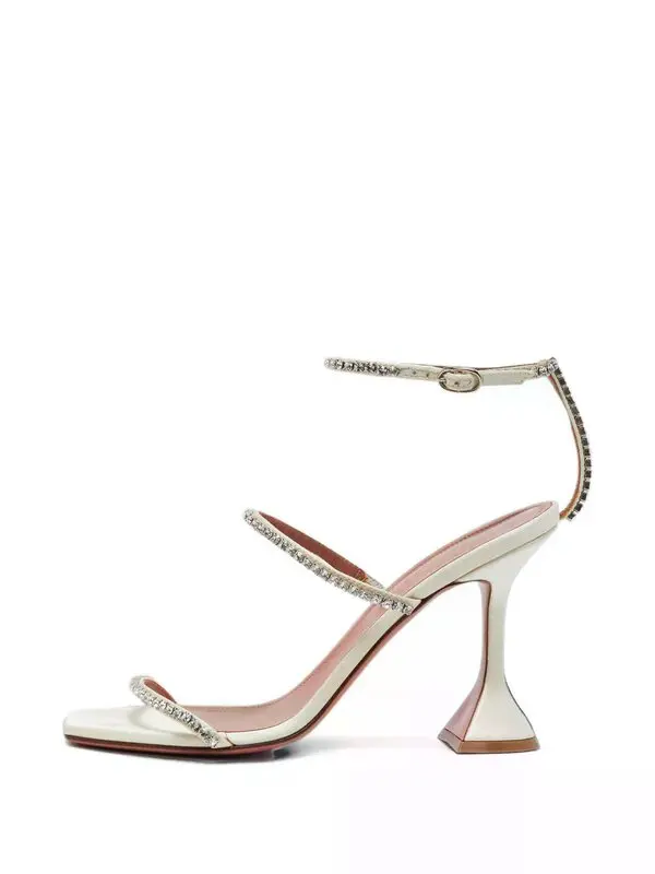 Amina Muaddi Gilda Crystal-embellished Sandals - Neutrals