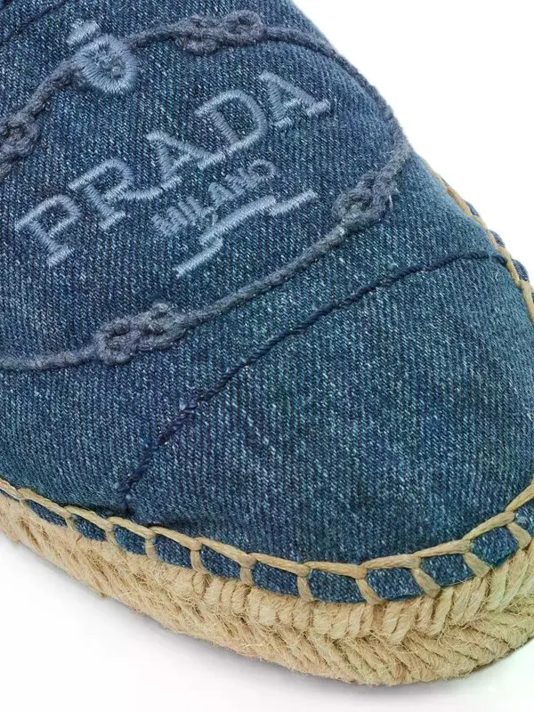 Prada Ankle-wrap Denim Espadrilles