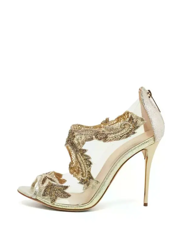Oscar De La Renta Ambria Crystal-beaded Sandals - Gold