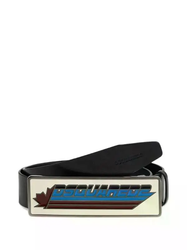 Dsquared2 Logo-plaque Leather Belt - Black