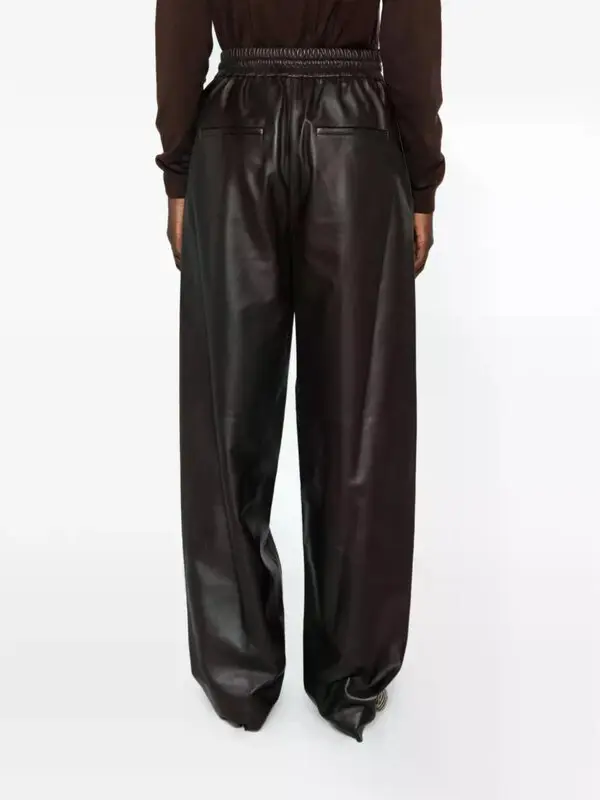 JOSEPH Drawstring-waist Leather Trousers - Brown