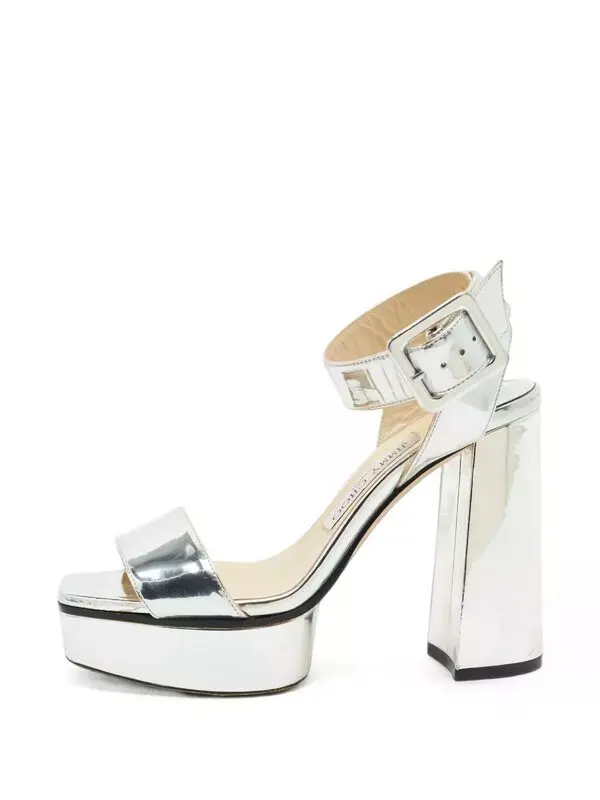 JIMMY CHOO Gaia Platform Sandals - Silver