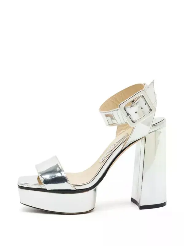 JIMMY CHOO Gaia Platform Sandals - Silver