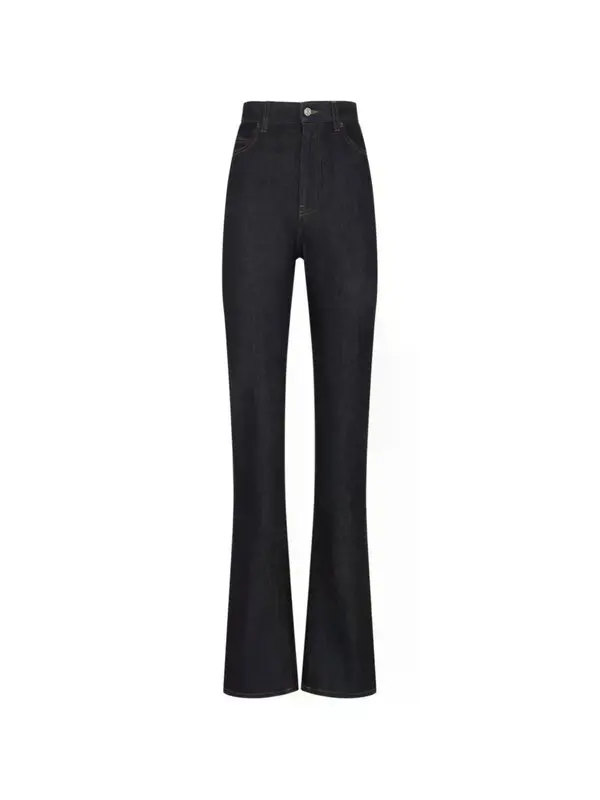 Balenciaga High Waist Slim Jeans In Raw Indigo - Blue