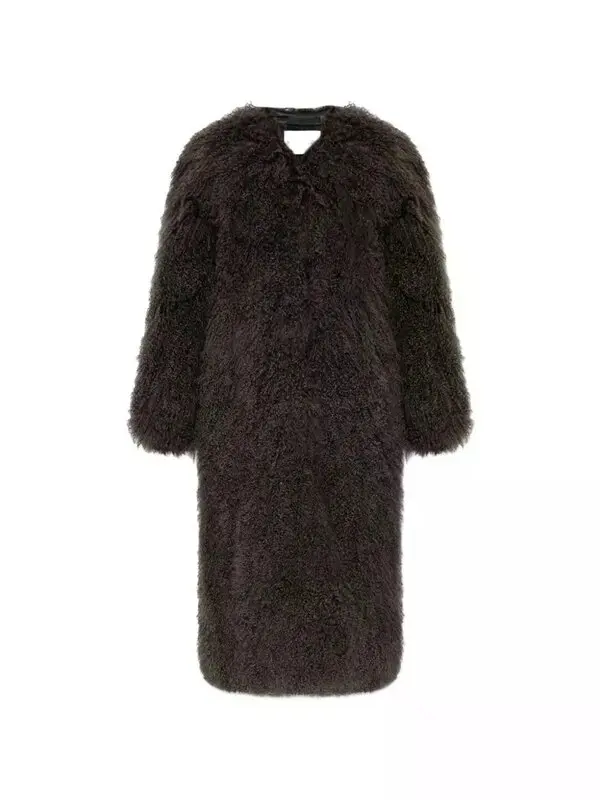 STAND STUDIO Carolina Sheep-fur Coat - Brown