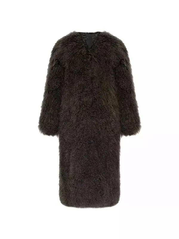 STAND STUDIO Carolina Sheep-fur Coat - Brown