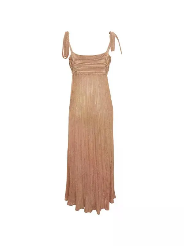 Zimmermann Metallic-effect Plissé Midi Dress
