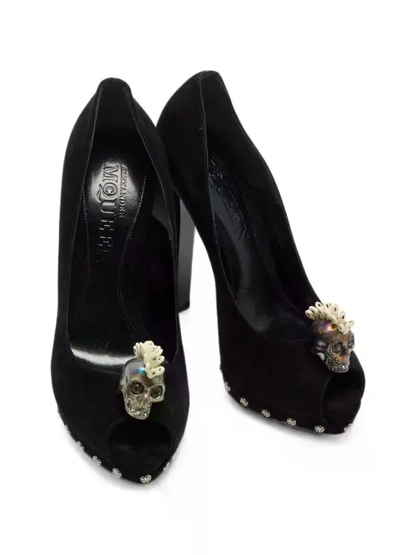 Alexander McQueen Skull-detail Peep-toe Pumps