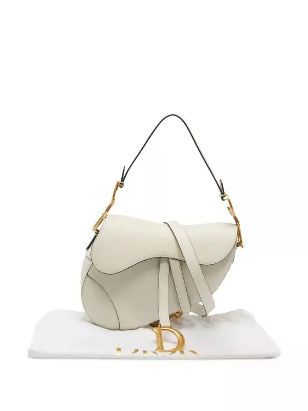 Dior 2023 Medium Saddle Shoulder Bag - White