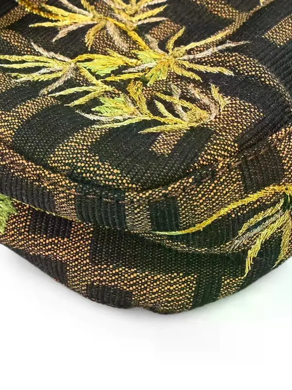 Fendi Zucca Palm Tree Embroidery Baguette Tote Bag