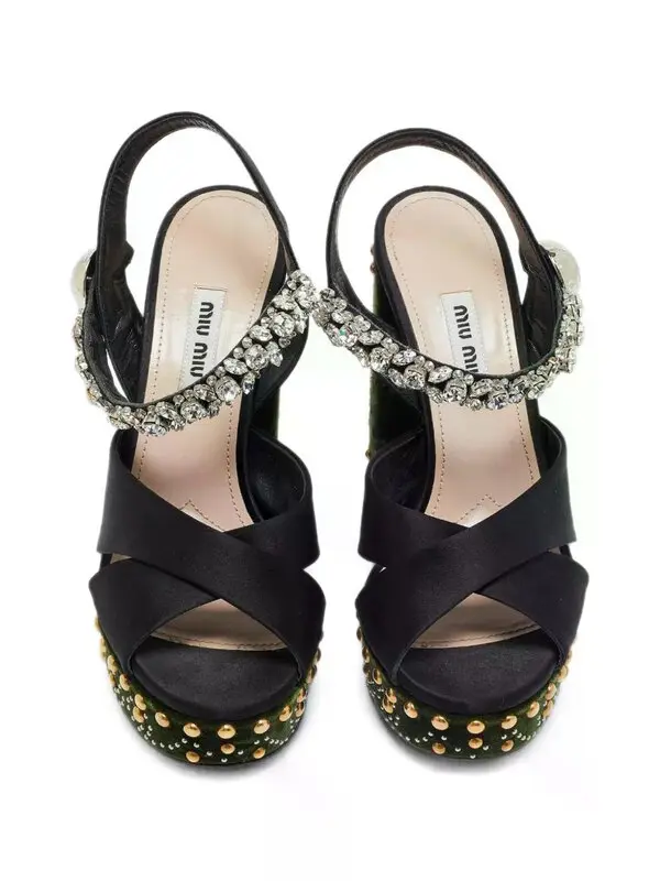 Miu Miu Crystal-embellished Ankle-strap Sandals