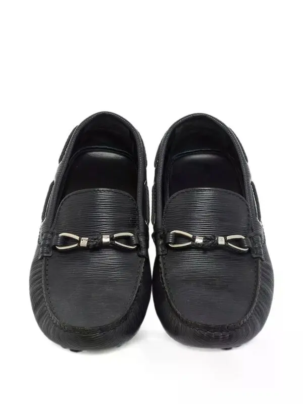 LOUIS VUITTON Leather Knot-detail Loafers