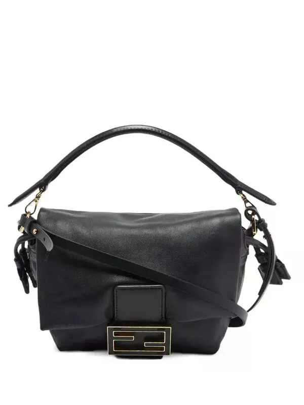 Fendi 2026 Small Mamma Baguette Leather Tote Bag - Black
