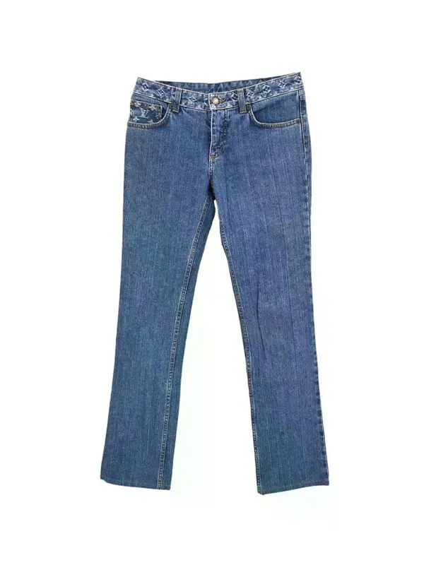 LOUIS VUITTON Monogram-waistband Jeans - Blue
