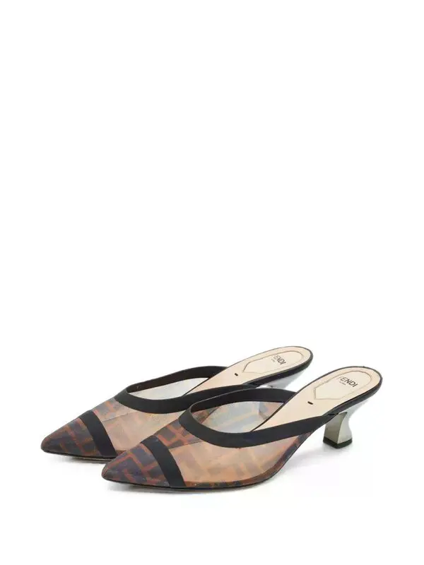 Fendi Colibri Zucca Heeled Mules
