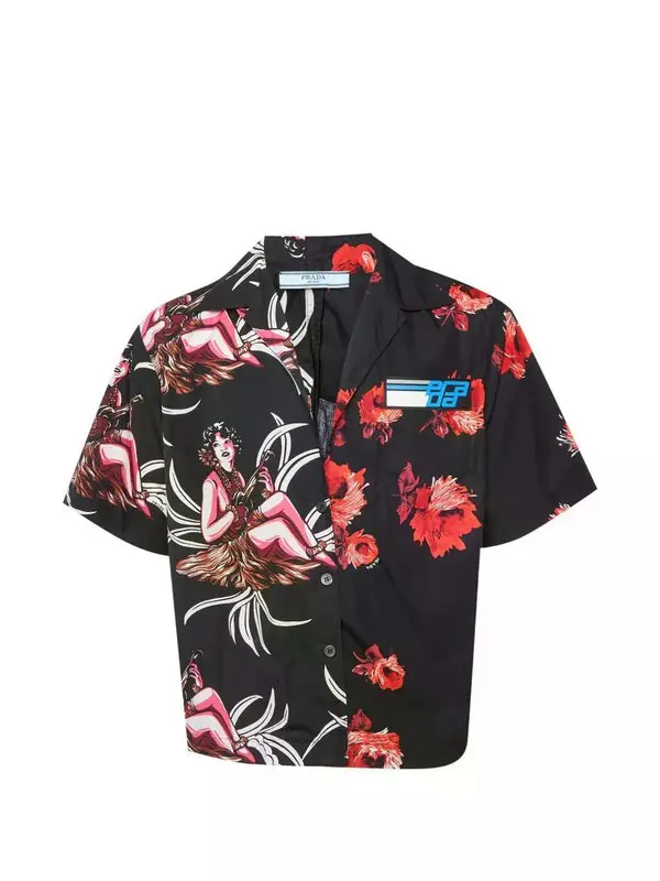 Prada 2018 Floral-print Bowling Shirt