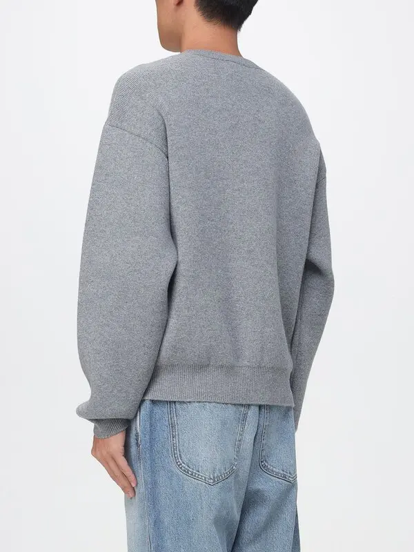 Celine Triomphe Logo Pure Cashmere Crewneck Sweater With Dropped Shoulders