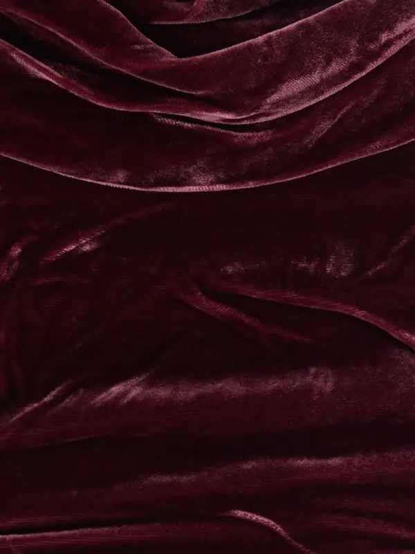 ROTATE BY BIRGER CHRISTENSEN Off-the-shoulder Draped Velvet Long Sheath Dress