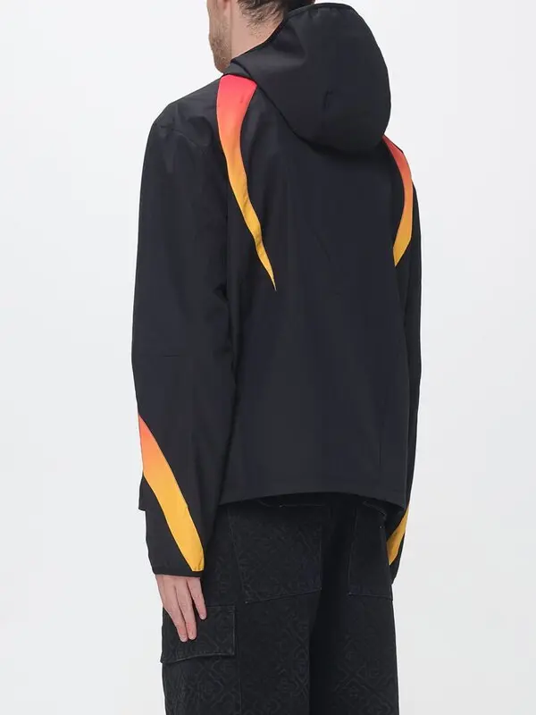 Casablanca Abstract Logo Print Hooded Windbreaker Jacket In Polyester