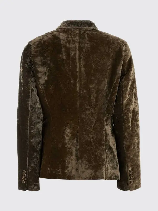 UMA WANG Cropped Single-breasted Velvet Blazer With A Classic Collar
