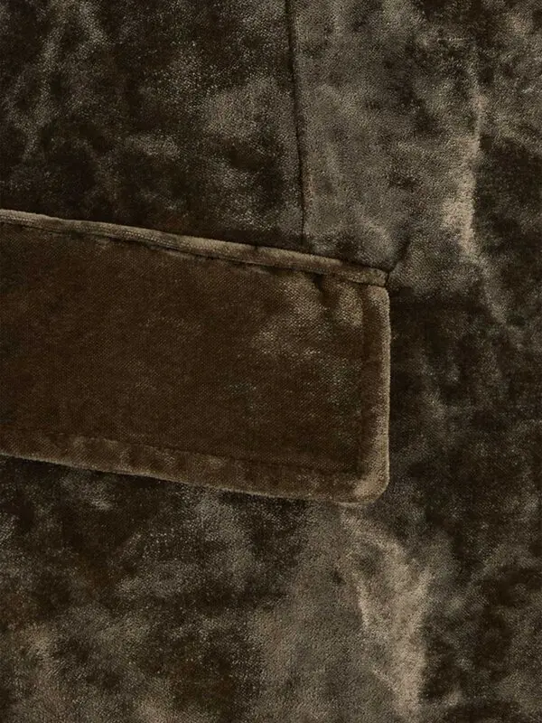 UMA WANG Cropped Single-breasted Velvet Blazer With A Classic Collar