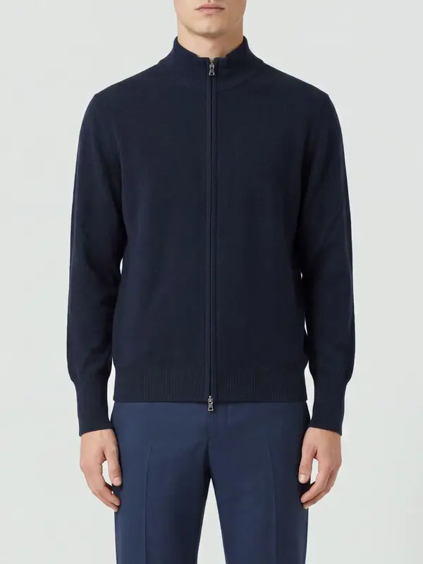 BALLANTYNE 100% Cashmere Cardigan With Mock Neck And Zip