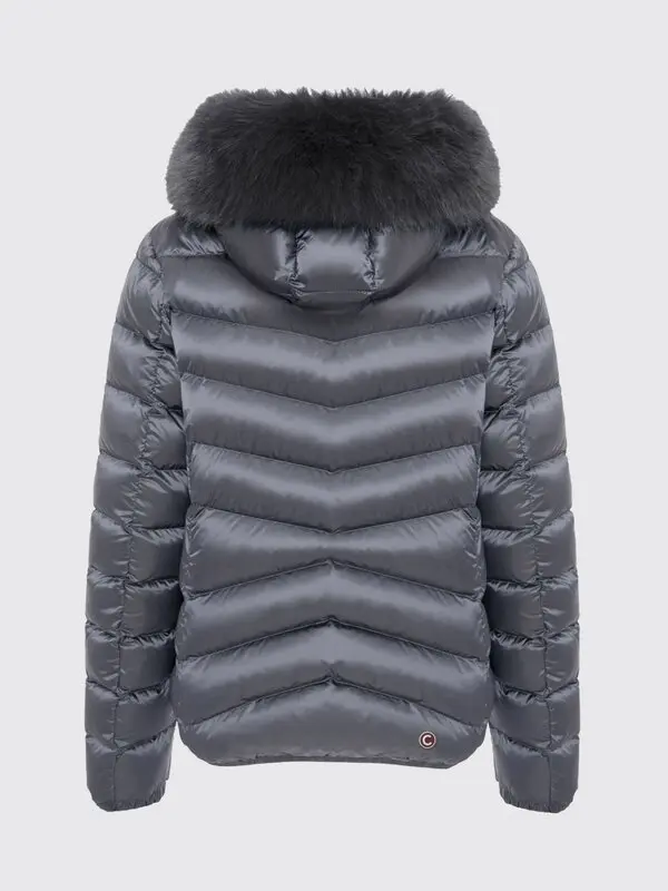 COLMAR Short Quilted Nylon Down Jacket With Shearling Hood